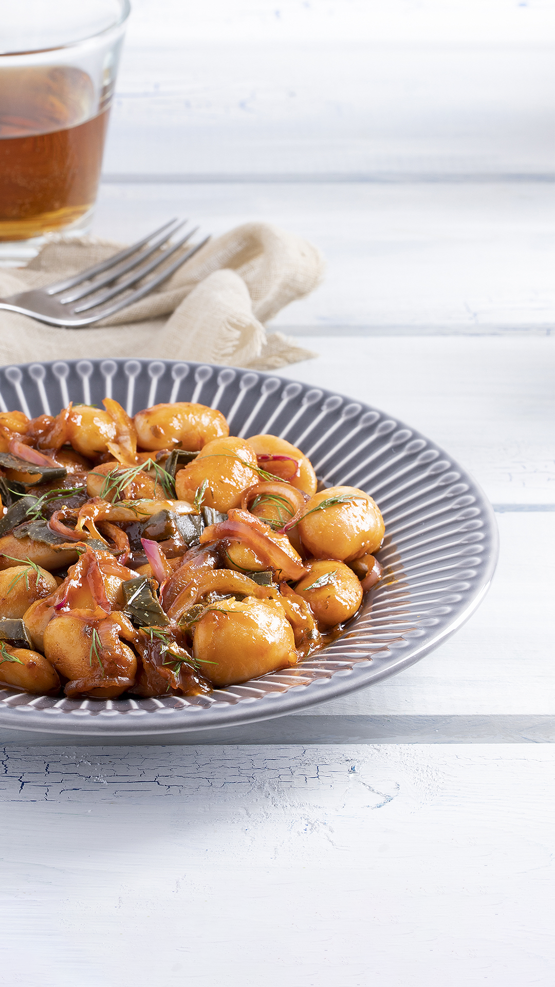 Paliria Baked Giant Beans with caramelized onions & caper leaves - Paliria