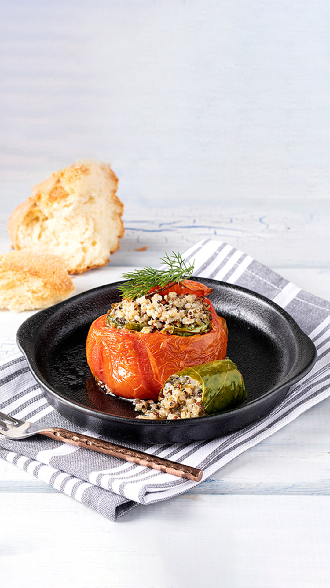Tomatoes stuffed with Paliria Quinoa Dolmas - Paliria